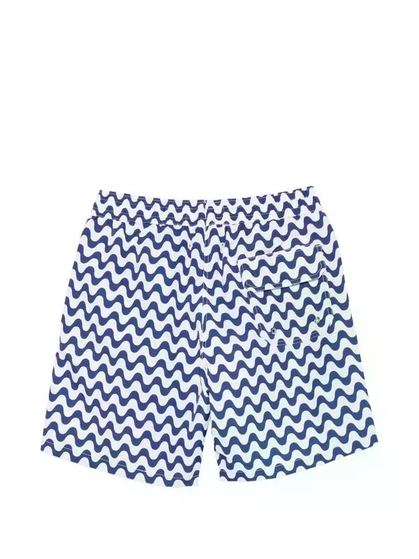 Frescobol Carioca Wave-print Swim Shorts - Blue