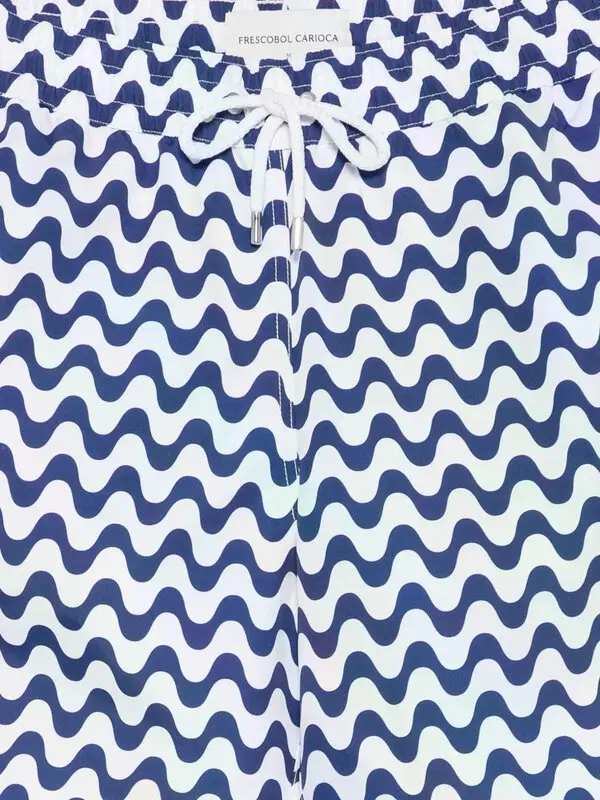 Frescobol Carioca Wave-print Swim Shorts - Blue