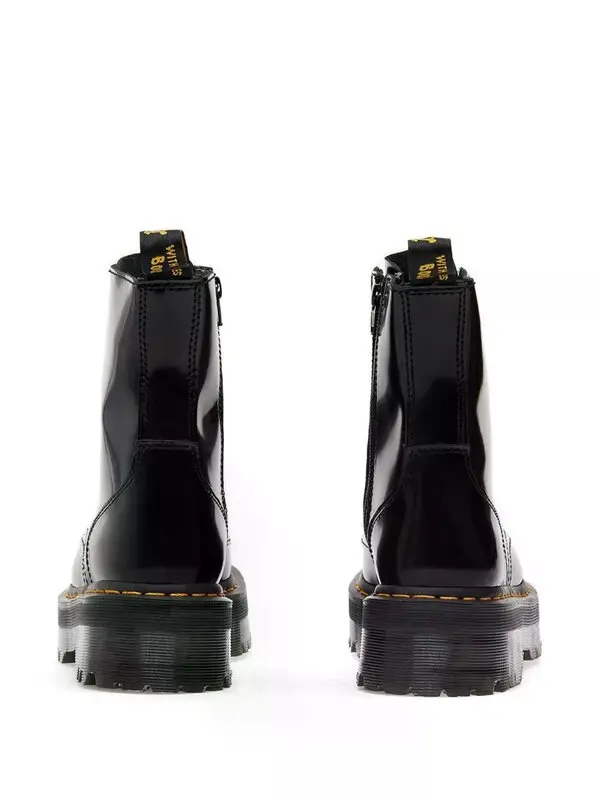 Dr. Martens Polished Leather Platform Combat Boots - Black