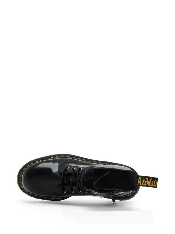 Dr. Martens Polished Leather Platform Combat Boots - Black