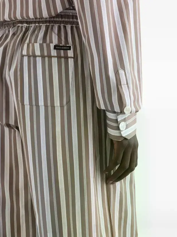 Dolce & Gabbana Striped Poplin Trousers - Neutrals