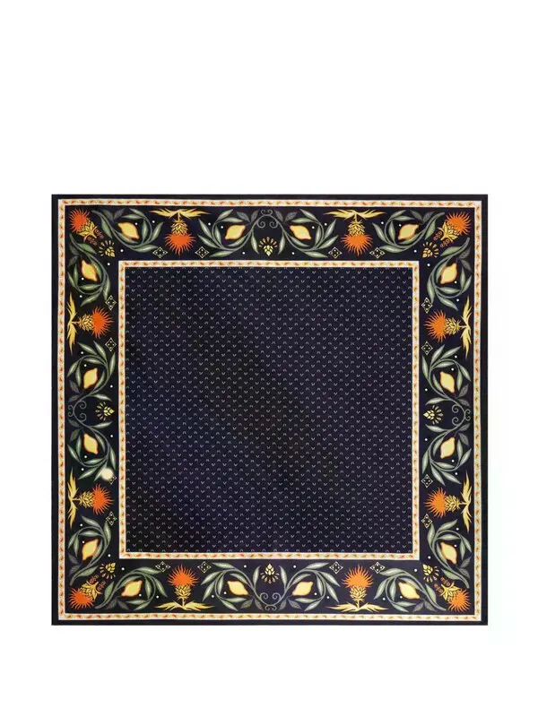 FURSAC Cyprès Paisley-print Silk Pocket Square - Blue