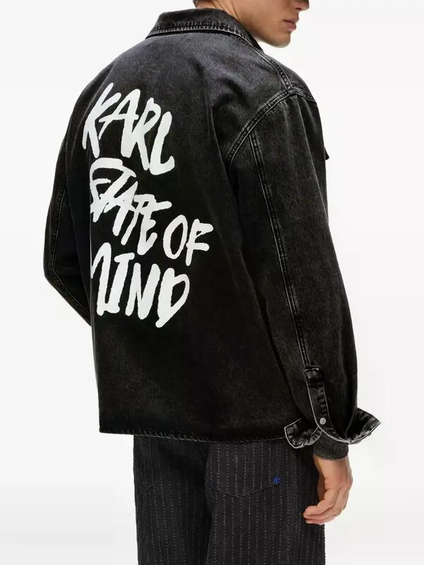 Karl Lagerfeld Logo-print Shirt Jacket - Black
