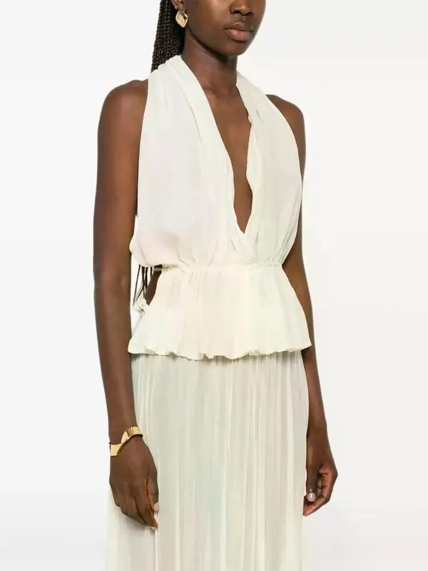 AYA MUSE Palli Halterneck Top - Neutrals