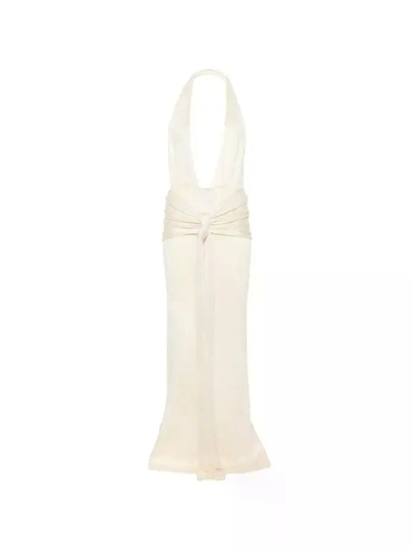 AYA MUSE Sereia Knotted-waist Maxi Dress - Neutrals