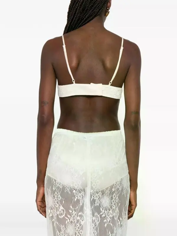 AYA MUSE Eteri Lace Cropped Top - Neutrals