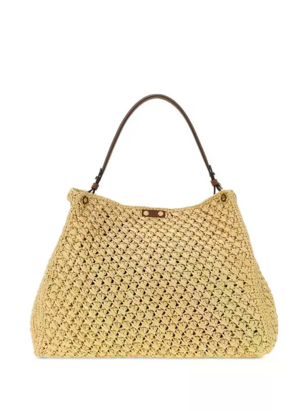 Fendi Way Woven Shoulder Bag - Neutrals