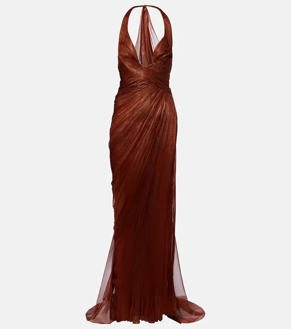 MARIA LUCIA HOHAN Milagros Halterneck Gown