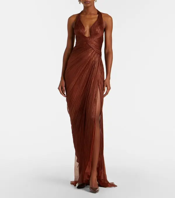 MARIA LUCIA HOHAN Milagros Halterneck Gown