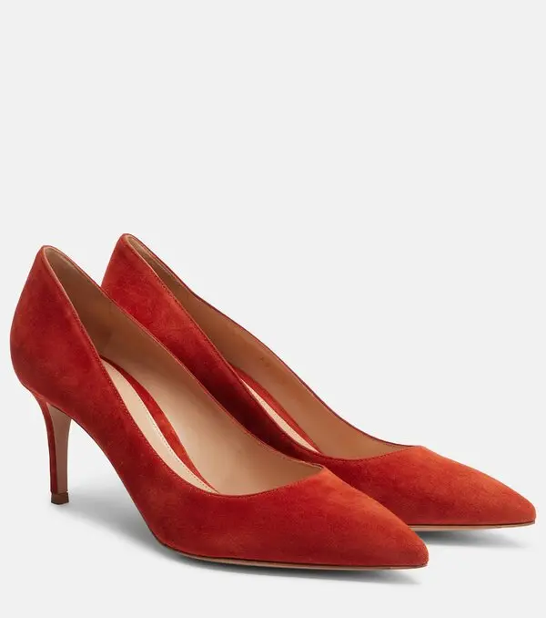GIANVITO ROSSI Suede Pumps - Orange