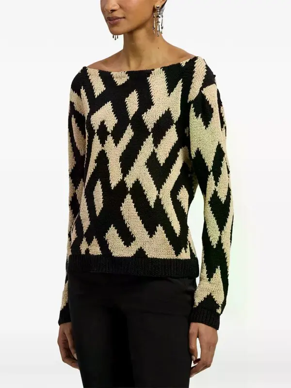 Ralph Lauren Patterned Boat-neck Sweater