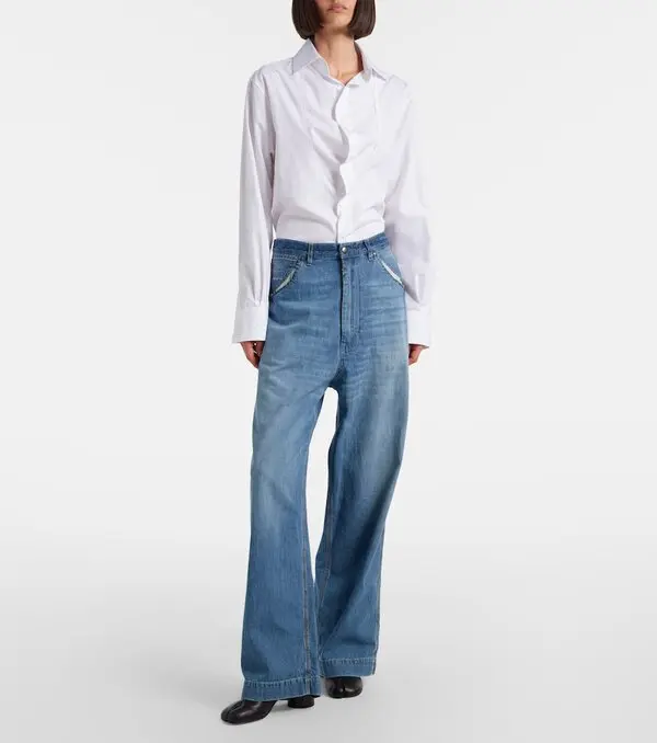 MAISON MARGIELA Distressed Wide-leg Jeans