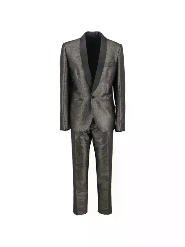 CHRISTIAN PELLIZZARI Shawl-lapel Metallic-effect Suit