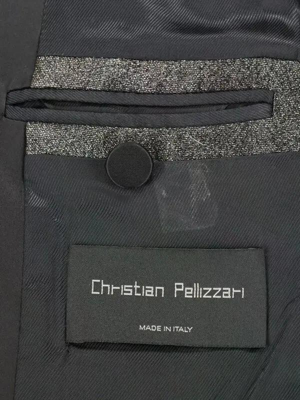 CHRISTIAN PELLIZZARI Shawl-lapel Metallic-effect Suit