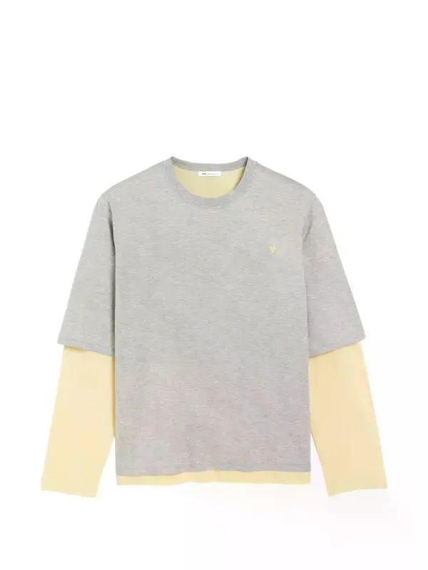 AMI Paris De Coeur Double-layered T-shirt