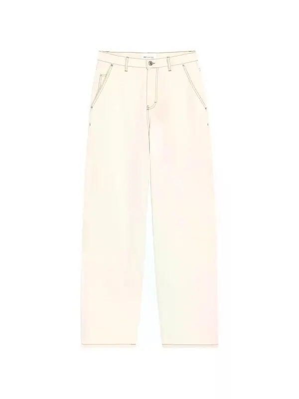 AMI Paris Wide-fit Cotton Trousers - Neutrals