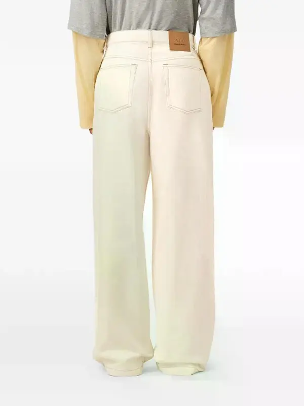 AMI Paris Wide-fit Cotton Trousers - Neutrals