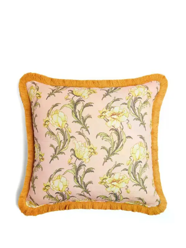 La DoubleJ Outdoor Cushion With Fringes - Green