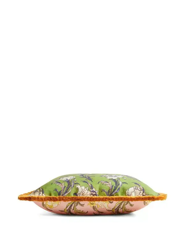 La DoubleJ Outdoor Cushion With Fringes - Green