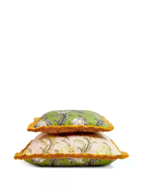 La DoubleJ Outdoor Cushion With Fringes - Green