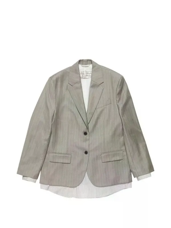 Acne Studios Pinstripe Layered Blazer - Grey