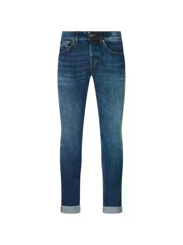 DONDUP Logo-plaque Whiskered Skinny Jeans - Blue