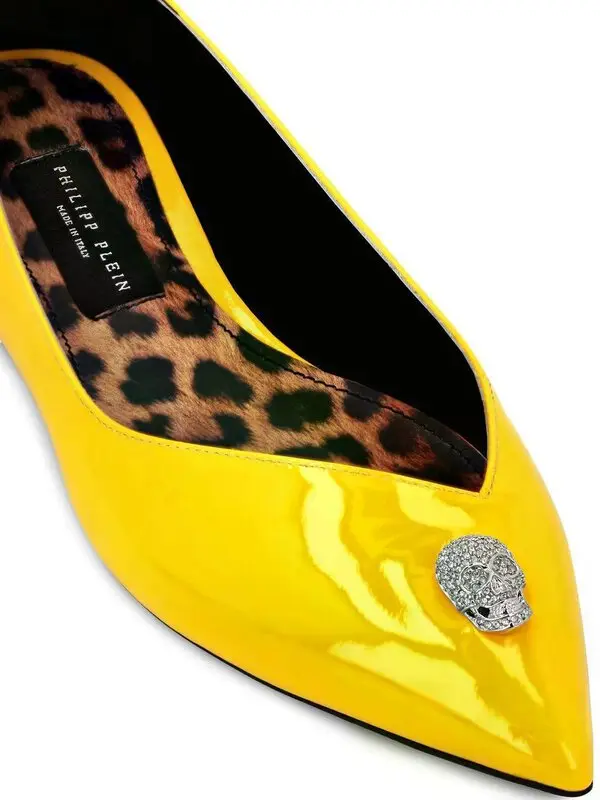 Philipp Plein Skull-charm Ballet Pumps - Yellow