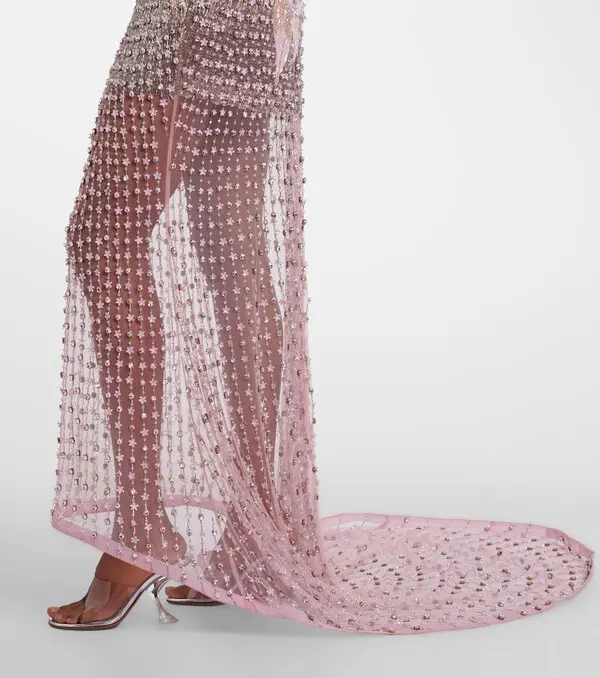 LA FUORI Embellished One-shoulder Gown