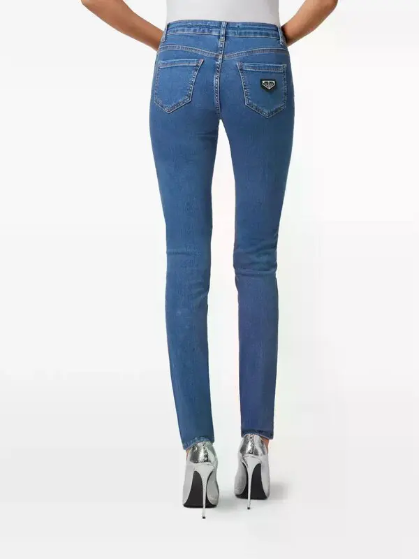 Philipp Plein Logo-plaque Skinny-fit Jeans - Blue