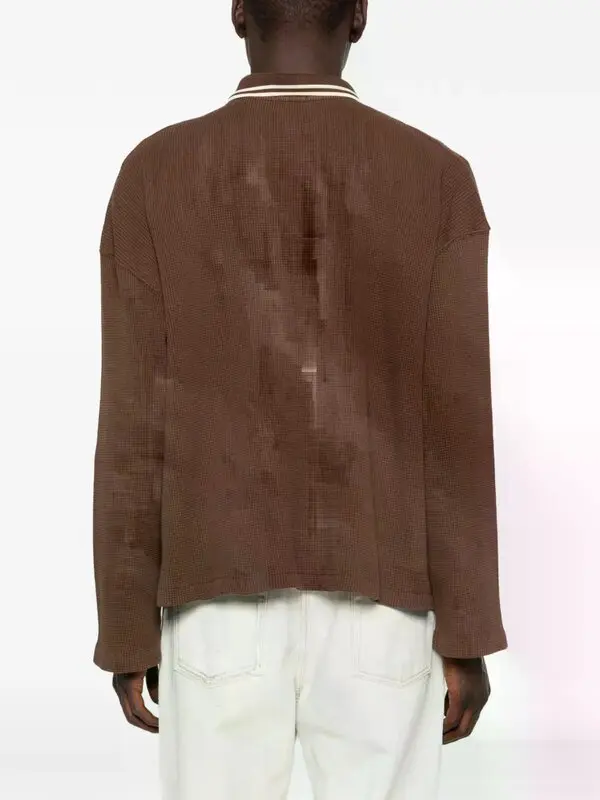 BODE Geneva Waffle-knit Polo Shirt - Brown