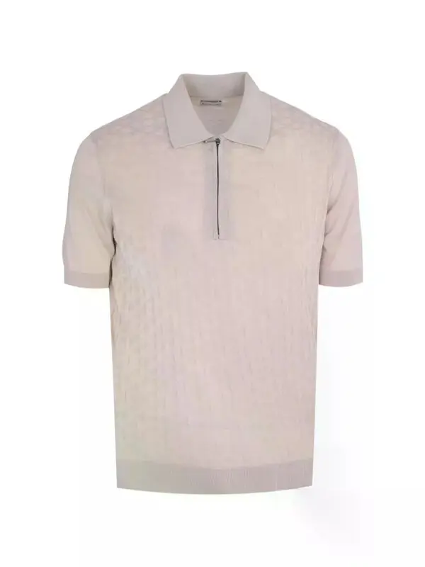 Pal Zileri Geometric-jacquard Zip-up Polo Shirt