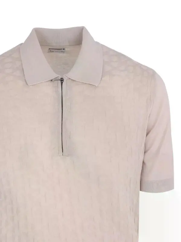 Pal Zileri Geometric-jacquard Zip-up Polo Shirt