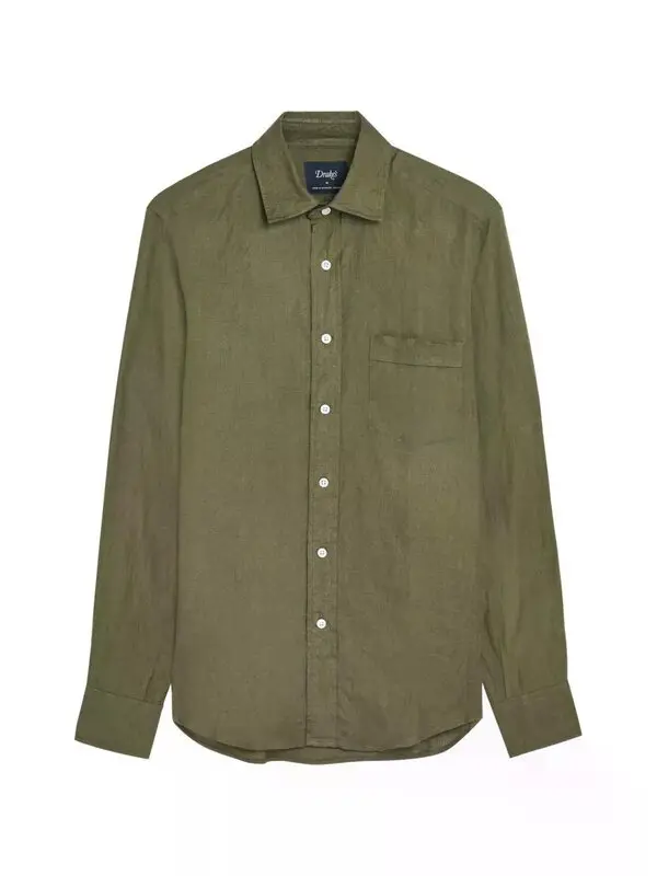 DRAKE'S Patch-pocket Shirt - Green
