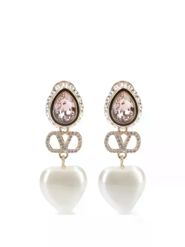 Valentino Garavani Vlogo Signature Crystal-embellished Earrings - Gold