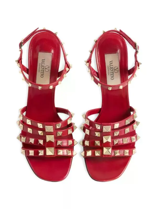 Valentino Garavani Rockstud Kidskin Sandal 100mm - Red