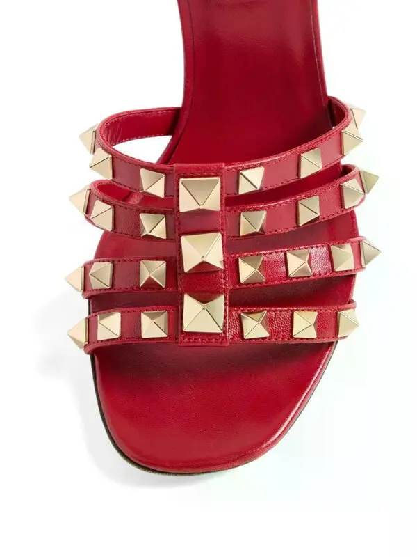 Valentino Garavani Rockstud Kidskin Sandal 100mm - Red