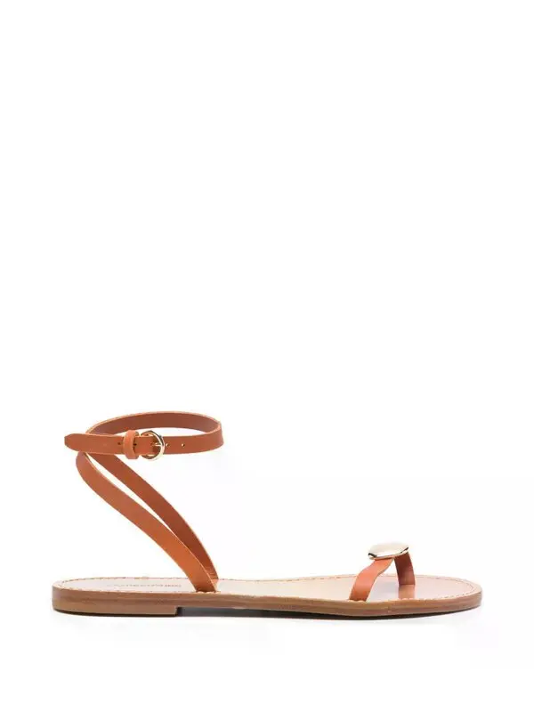 SEMICOUTURE Metal-embellished Ankle-strap Sandals - Brown