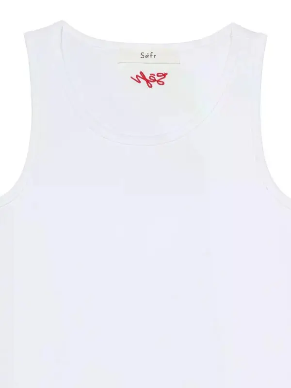 Séfr Cyril Ribbed-knit Top - White