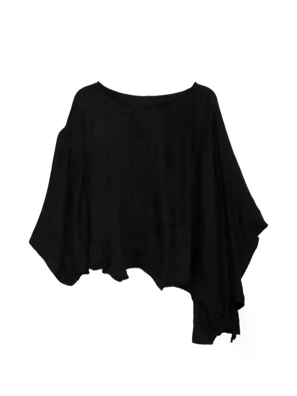 JULIUS Asymmetrical Draped Crewneck T-shirt
