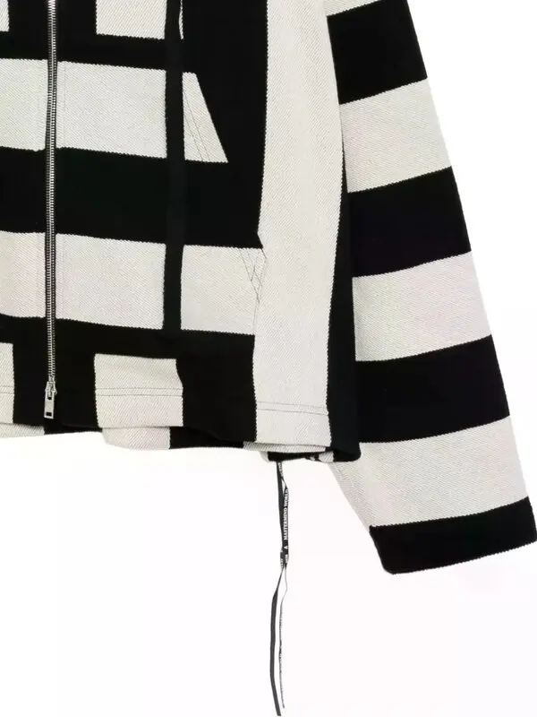 MASTERMIND WORLD Striped Zip-up Hoodie - Black