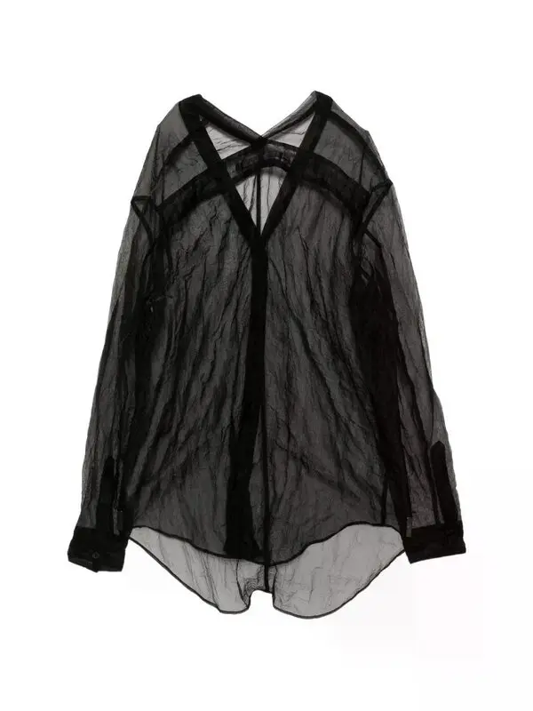 JULIUS Sheer Crinkled-effect Shirt