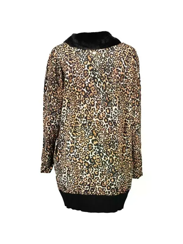 BLUGIRL Leopard-print Faux-fur Collar Cardigan