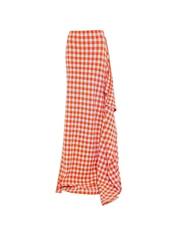 A.W.A.K.E. Mode Gingham Maxi Skirt