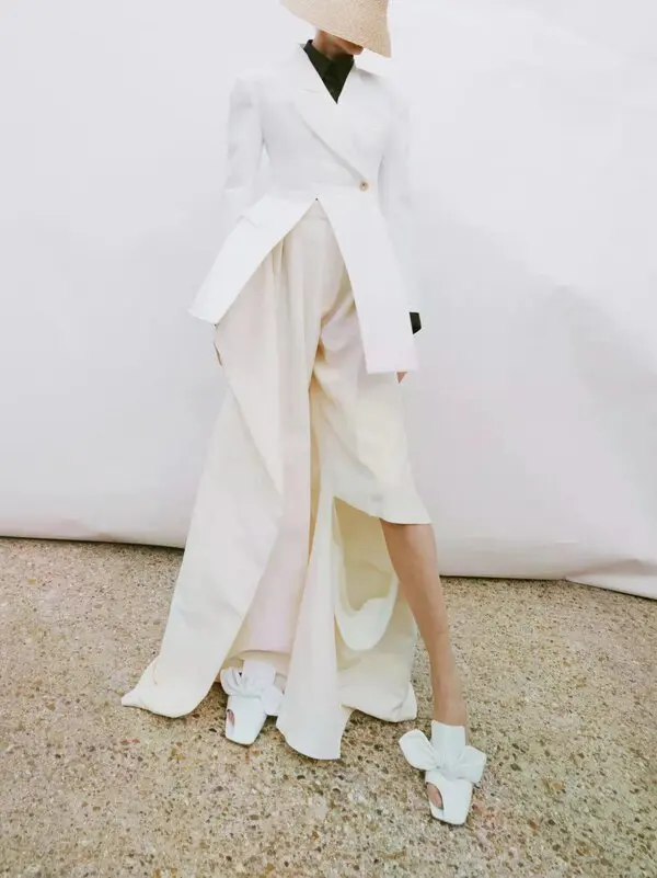 A.W.A.K.E. Mode Slit-knee Draped Pants - Neutrals