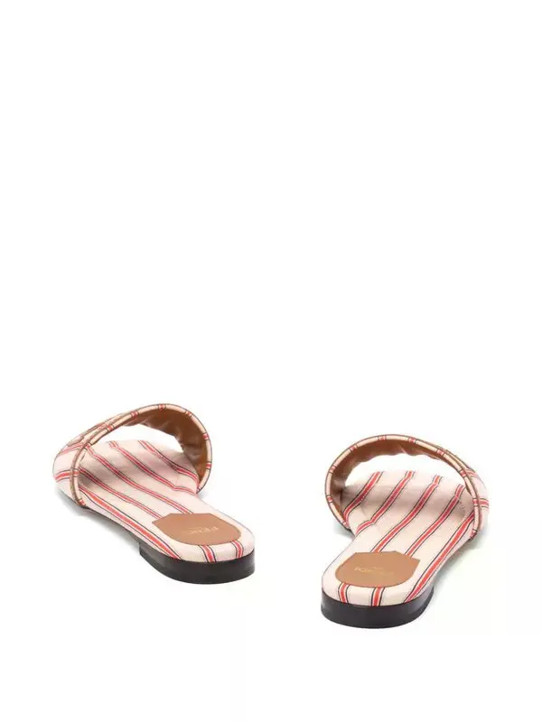 Fendi Sunshine Striped Flat Sandals - Multicolour