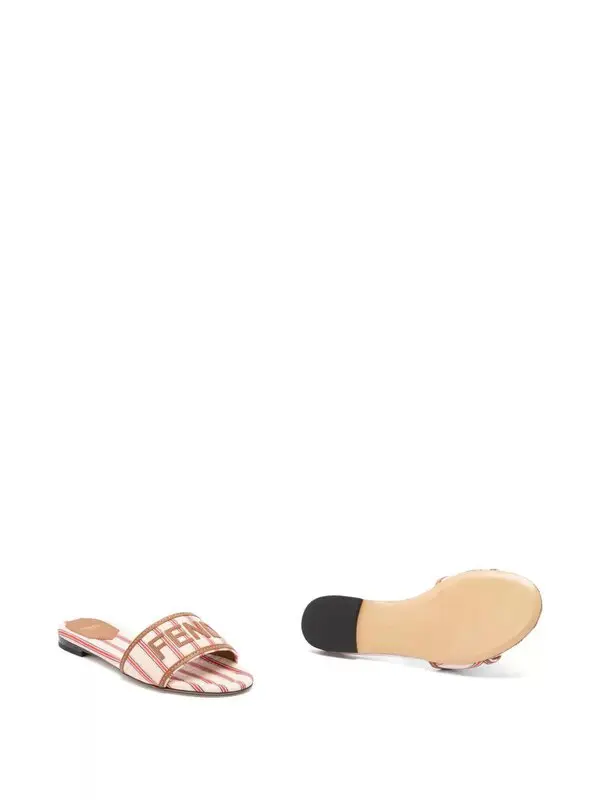 Fendi Sunshine Striped Flat Sandals - Multicolour