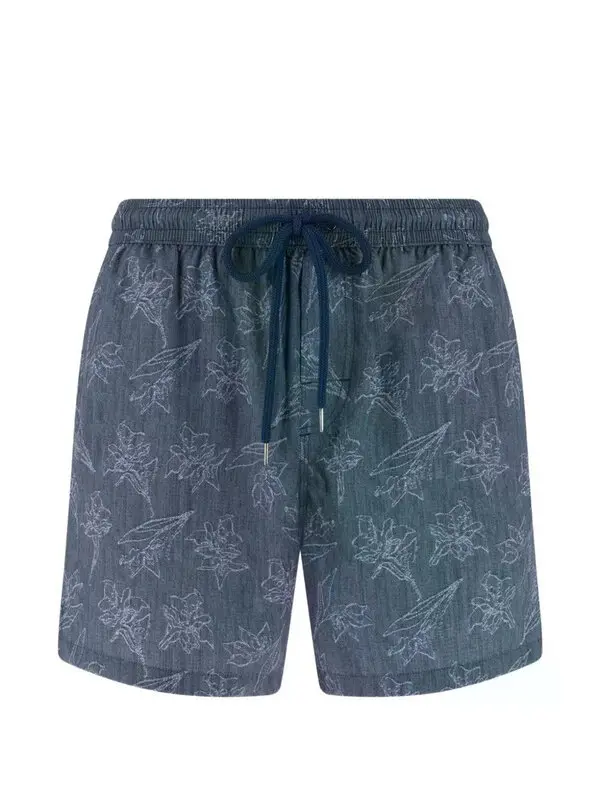 Boggi Milano Floral-print Swim Shorts - Blue