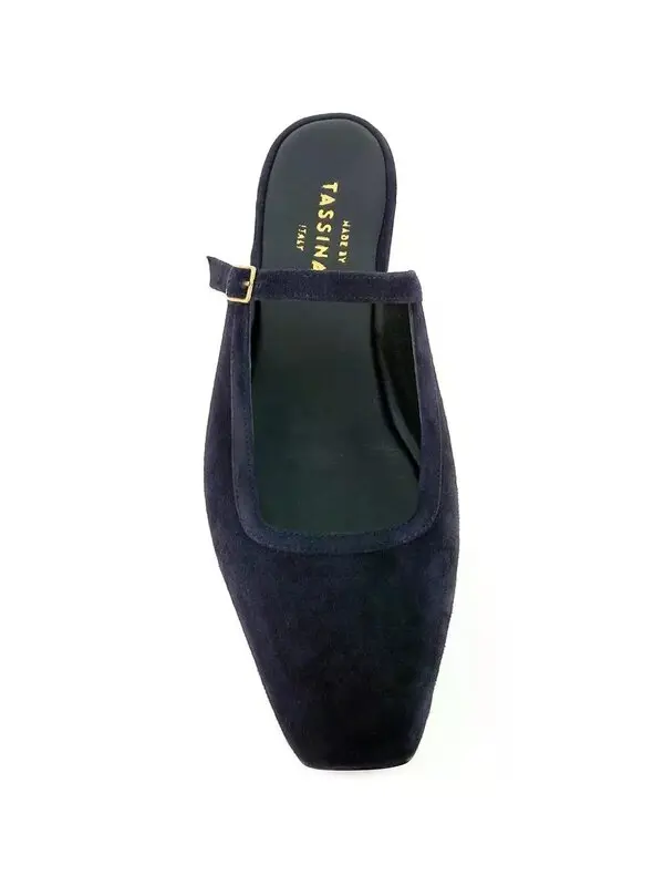 TASSINARI Buckle-strap Suede Mules - Blue