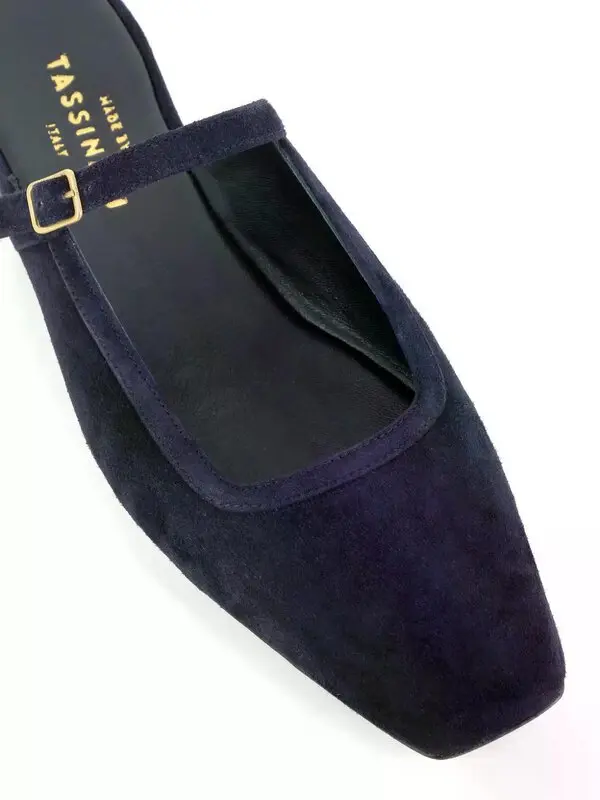 TASSINARI Buckle-strap Suede Mules - Blue