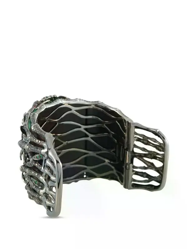 WENDY YUE Jade And Diamond Cuff Bracelet